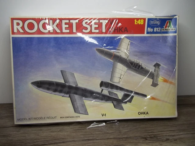 VINTAGE TESTOR ITALERI airplane model kit V-1 OHKA 2-rocket set sealed ...