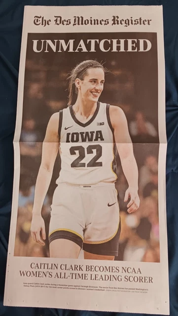 2024 CAITLIN CLARK Record Iowa Hawkeyes Michigan Women's Basketball ...