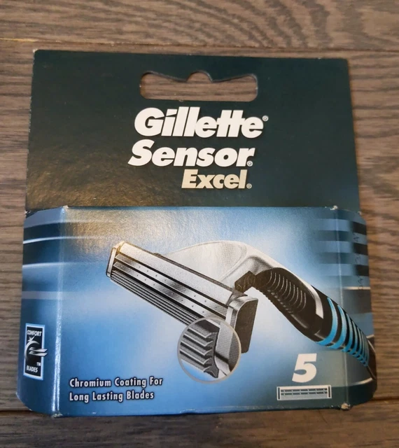 GILLETTE SENSOR EXCEL Men's Replacement Razor Blade Refills Long ...