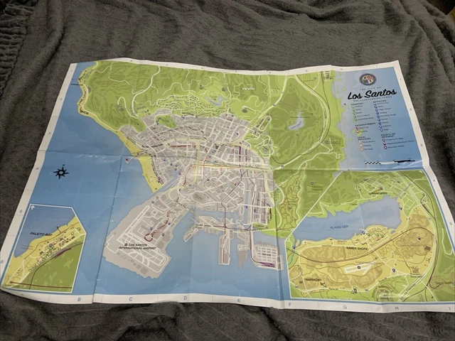 GRAND THEFT AUTO V GTA 5 Poster & Map Official GTA Poster Los Santos £3 ...