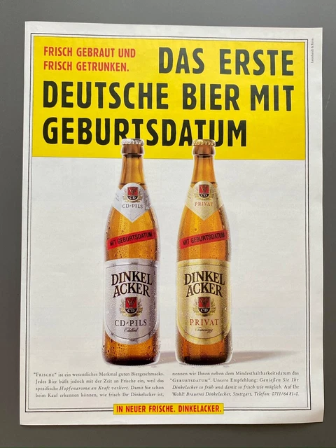 BRAUEREI DINKELACKER STUTTGART Bier CD Pils 1997 Vintage Ad Werbung ...