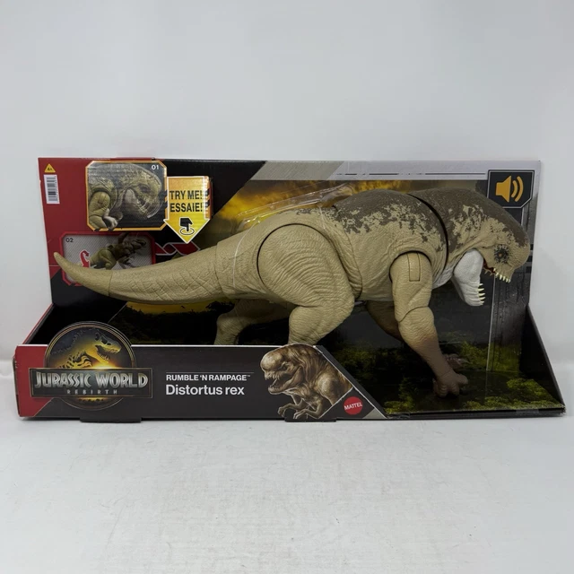 MATTEL JURASSIC WORLD Rebirth Distortus Rex Rumble N Rampage, 22 Inch ...