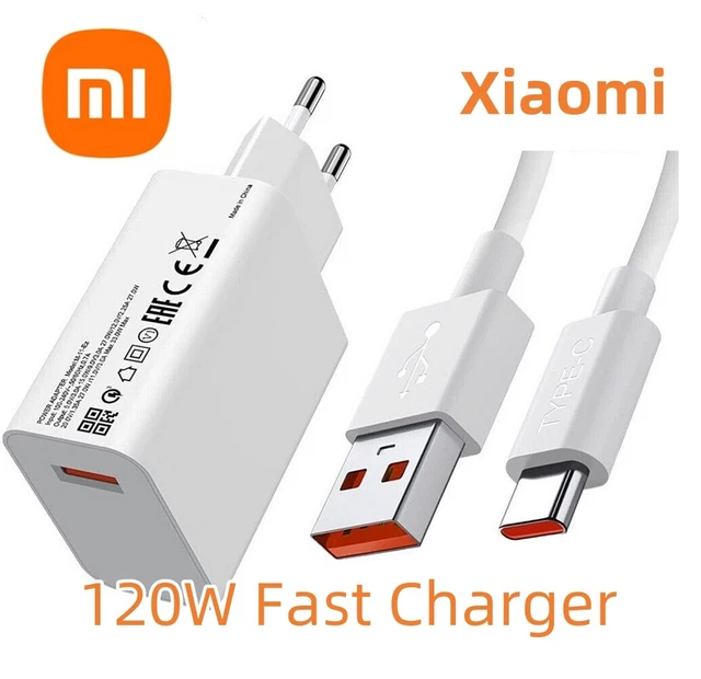 ORIGINAL MI 120W Fast Charge EU Adapter for Xiaomi Redmi Note 11/12/13 ...