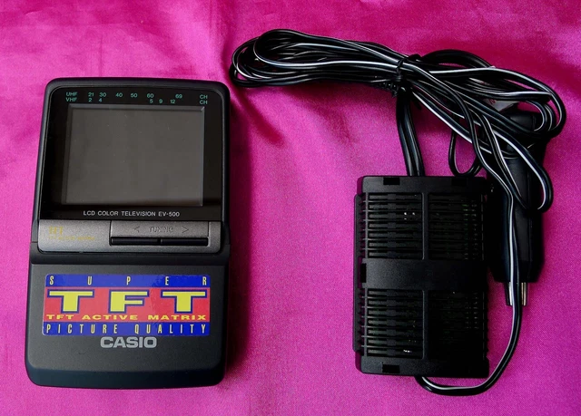 CASIO LCD COLOUR Television Model Ev-500Ci & Casio Car Adaptor Ca-K65 ...