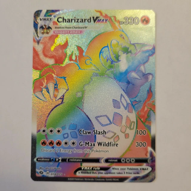 CHARIZARD VMAX RAINBOW Rare Pokemon Champions Path 074/073 MINT/PSA ...