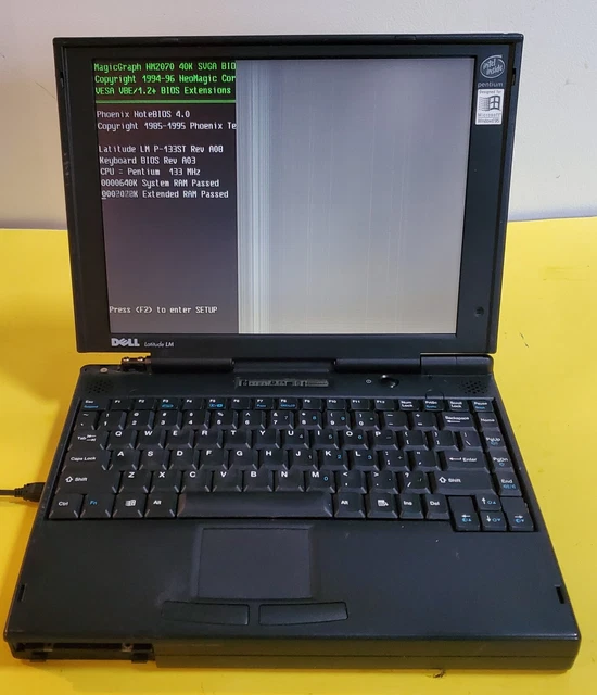 VINTAGE DELL LATITUDE LM Laptop Computer Model: TS30GI Pentium 133Mhz ...