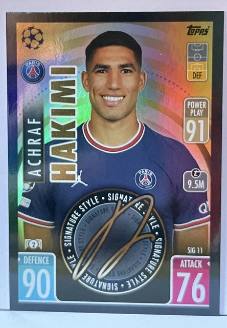 ACHRAF HAKIMI MATCH Attax EXTRA 2021/2022 Signature Style 21/22 PSG ...