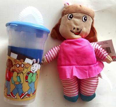 PBS KIDS ARTHUR DW Stuffed Doll Plush With Travel Tumbler Set Dora ...