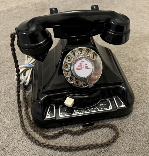 WORKING GPO 232 Bakelite Rotary Dial Telephone mounted on a Type 44 ...