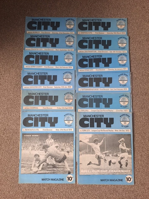 MANCHESTER CITY HOMES 1973-74 x 12 League & League Cup £6.52 - PicClick UK
