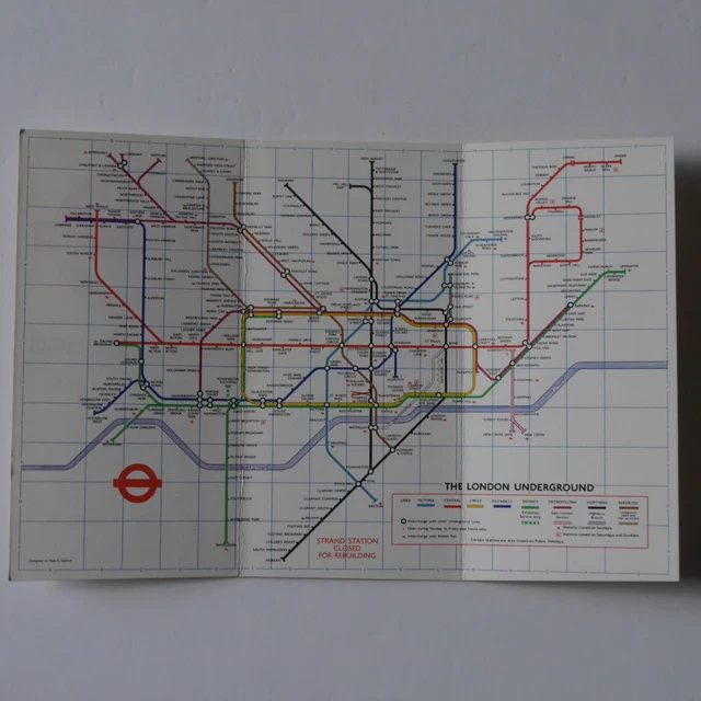 LONDON TRANSPORT UNDERGROUND Tube Map Diagram of Lines 1974 No 1 Ref ...