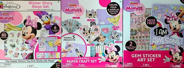 MINNIE MOUSE 3 Box Sets - Craft Set / Colorforms Sticker Story / Gem ...