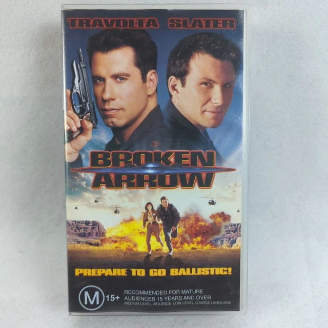 BROKEN ARROW (1996) - VHS Movie - John Travolta & Christian Slater ...