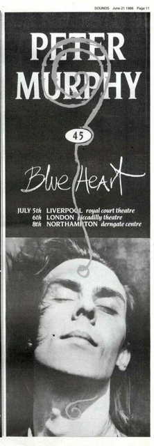21/6/86PT11 SINGLE ADVERT 15x5 Peter Murphy. Blue Heart £2.99 - PicClick UK
