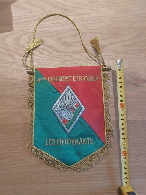 FANION BRODÉ ANCIEN 4° REGIMENT ETRANGER LEGION ETRANGERE LES ...