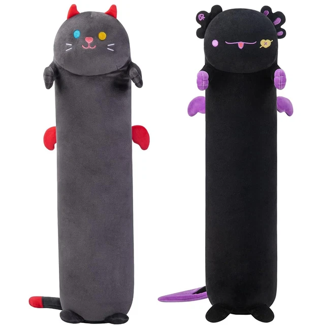 LONG CAT PILLOW Plush Sleeping Hugging Cushion Stuffed Cute Squishy Kitty Black £10.95 - PicClick UK