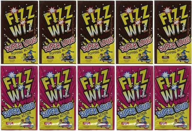10X FIZZ WIZ Super Laut Knallend Aktion 5x Cola & 5x Kirsche Geschmack ...