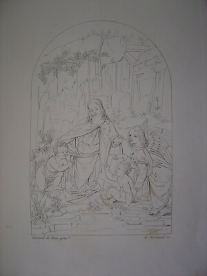 CHILD ENGRAVING JESUS gives blessing at saint jean leonardo da vinci ...