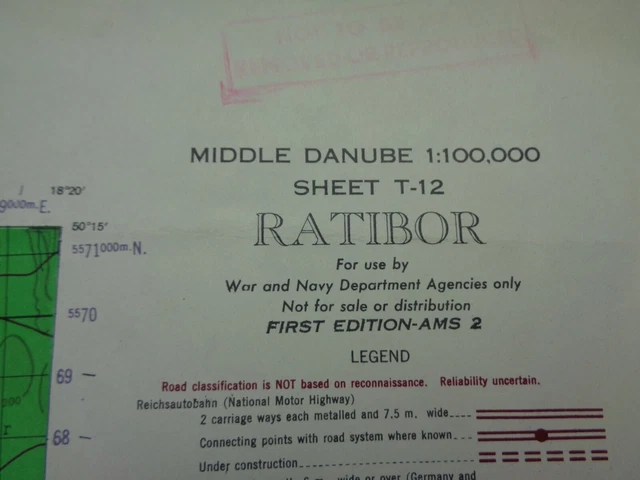 WW2 US ARMY Map of GERMANY, POLAND & CZECHOSLOVAKIA - "RATIBOR ...