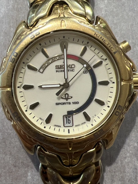 OROLOGIO VINTAGE SEIKO Kinetic 5M42-0B09 Sports 100 Uomo Display ...