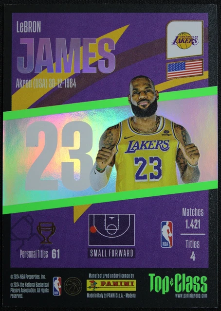 CARTA TOP CLASS NBA 2024 #196 Vincitore LeBron James EUR 0,91 - PicClick IT