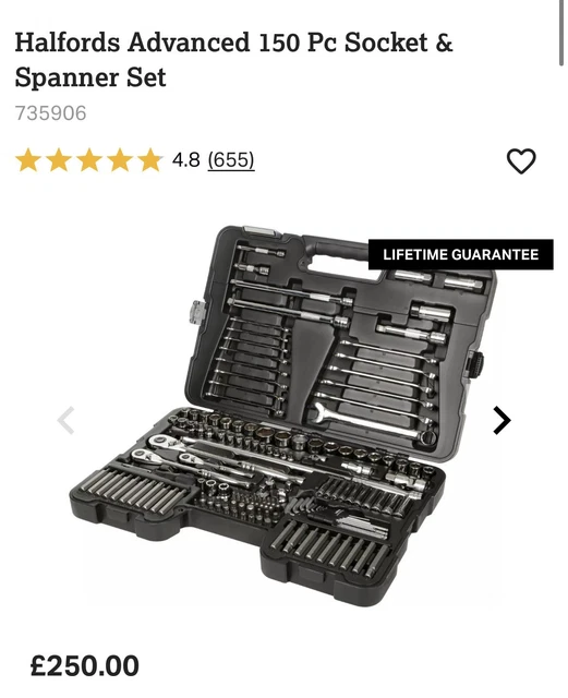 HALFORDS ADVANCED 150 Pc Socket & Spanner Set Workshop Tool Kit - Brand ...