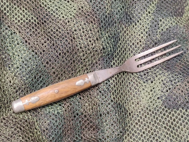 ANTIQUE CIVIL WAR Era Fork 3 Prong Meat Serving Turning Cooking Wood Handle NICE $26.14 ...