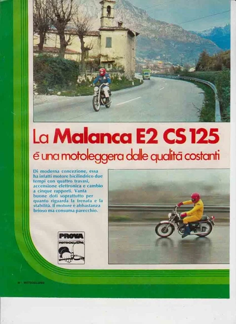 ADVERTISING PUBBLICITÀ-MOTO MALANCA E 2 CS 125 1975 MOTOITALIANE MOTOSPORT EPOCA EUR 11,50 ...