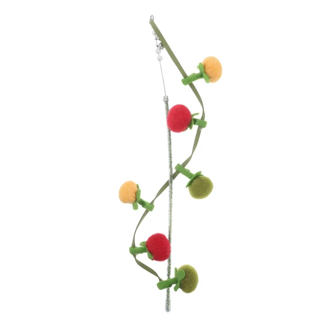 CAT TEASER WAND Toy with Bell - Persimmon Fruit Interactive Teasing ...