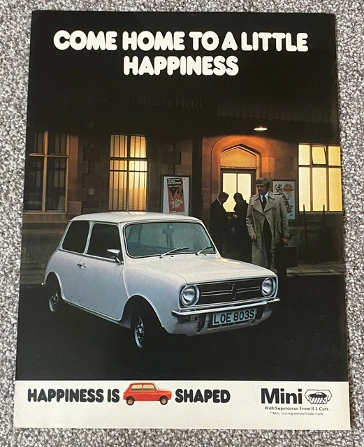 RARE ORIGINAL VINTAGE 1970's Magazine Advert Picture Austin Morris Mini ...