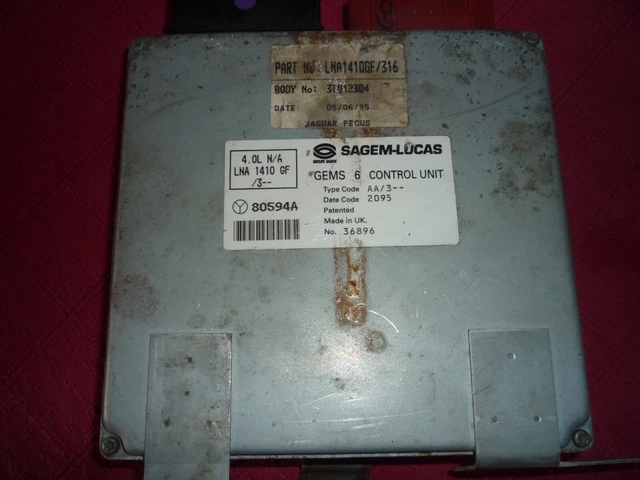 JAGUAR X300 XJ6 Sovereign 4.0L Engine Ecu Gems Control Unit Lna1410Gf ...