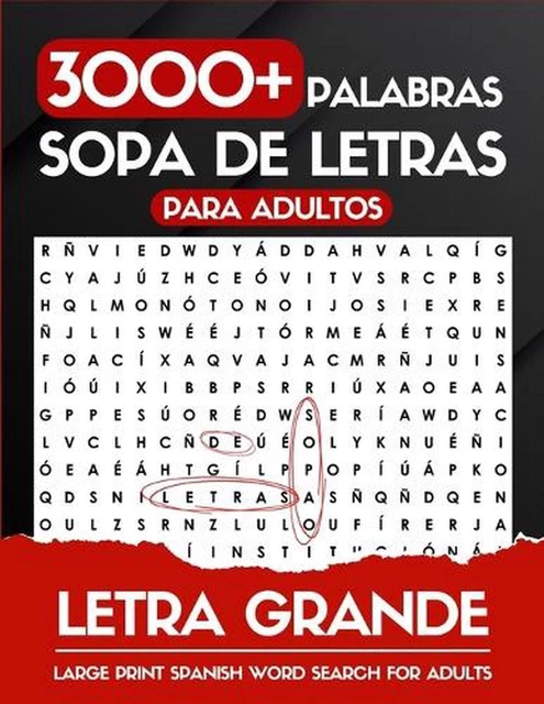 LETRA GRANDE 3000+ Palabras Sopa de Letras Para Adultos: Libro De Sopa De Letras EUR 22,68 ...