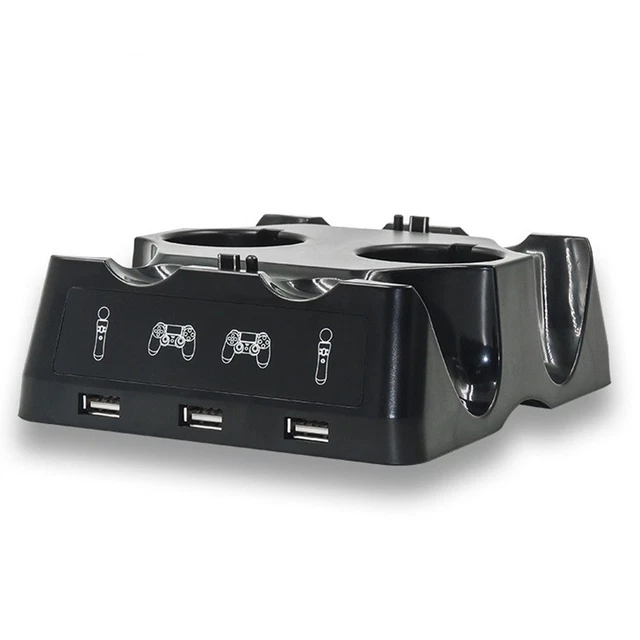 FOR PS4 VR and Move Controller Fast Charger 4 in 1 Dock with Smart ...