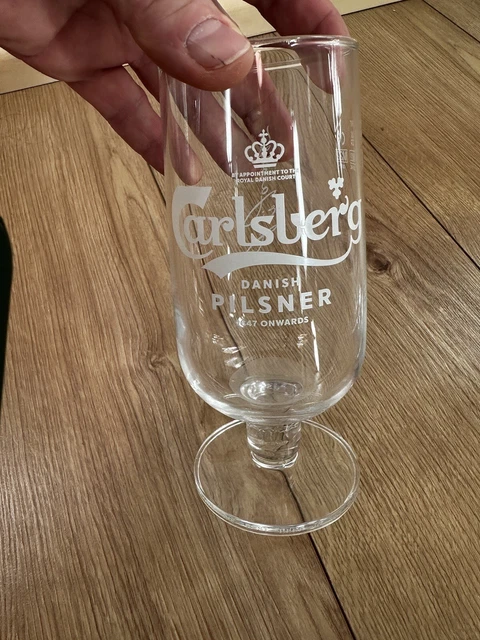 CARLSBERG DANISH PILSNER 1847 ONWARDS BEER half pint Glass DENMARK £4. ...