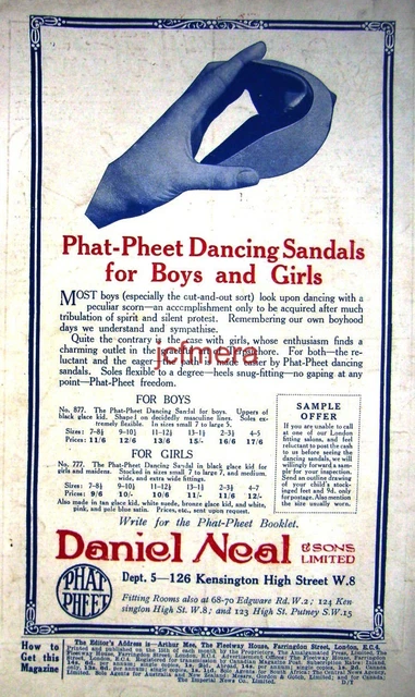 1921 DANIEL NEAL PHAT FEET School Shoes & Clothing AD #5 - Original ...