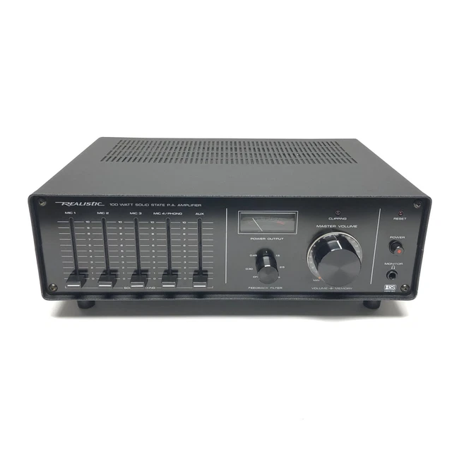 VINTAGE REALISTIC 100 Watt Solid State P.A. Amplifier MPA-90 £78.76 ...