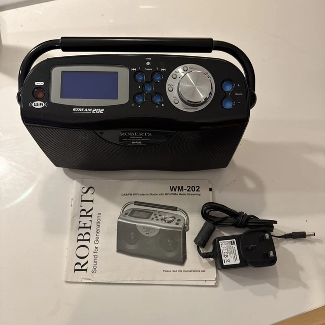 ROBERTS WM-202 DAB/FM WiFi Internet Radio With MP3/WMA Media Streaming ...