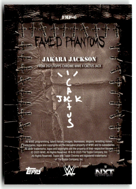 TOPPS CROMO WWE X Cactus Jack 2025 N º FMP-6 Jakara JACKSON Famed ...