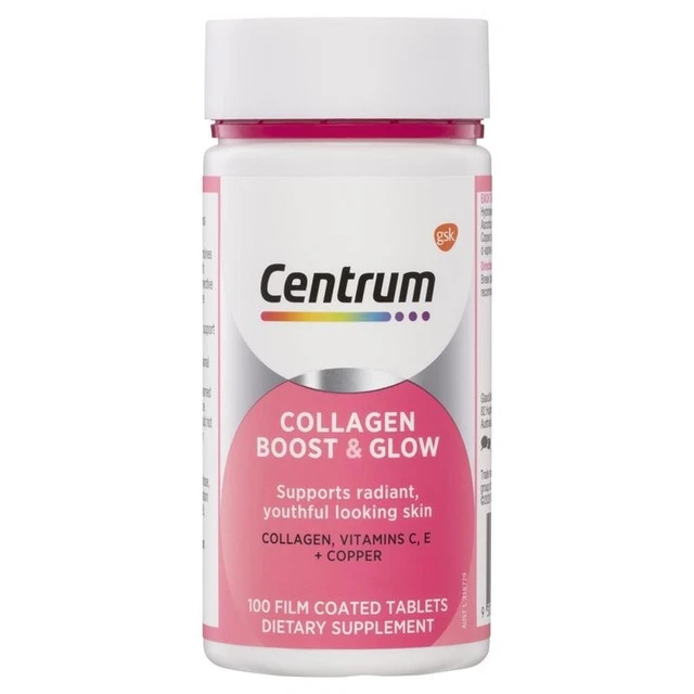 CENTRUM COLLAGEN BOOST & Glow Collagen, Vitamins C, E + Copper 50 & 100 ...