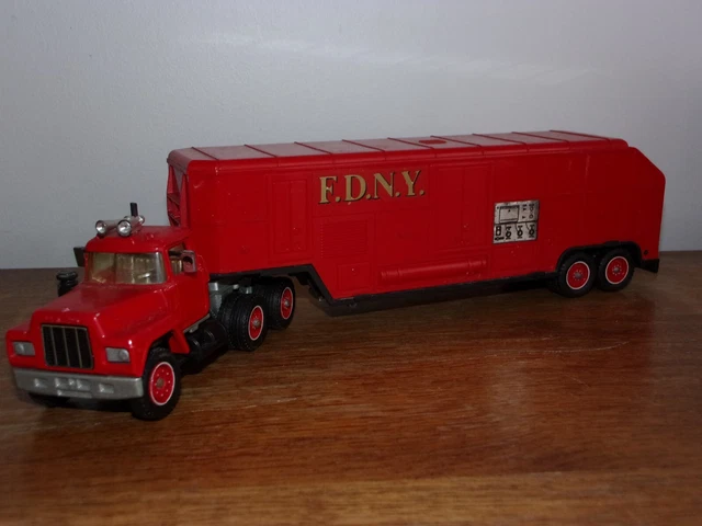 SOLIDO MACK R600 FDNY Rouge Red Camion Semi remorque fire truck trailer ...
