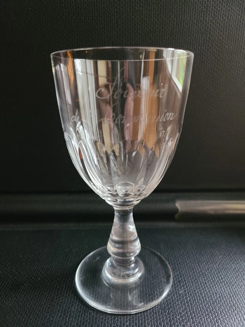 ANCIEN VERRE CRISTAL " SOUVENIR DE 1e COMMUNION " SIGNE BACCARAT TBE Ht 13,7 cm EUR 19,00 ...
