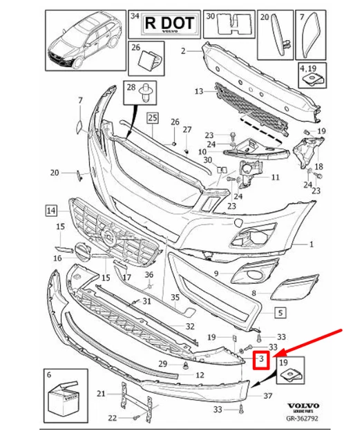 NEW VOLVO XC60 Mk1 Front Bumper Air Guide Element 31290863 Original £ ...