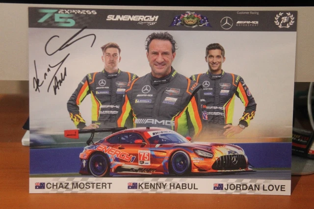 KENNY HABUL/CHAZ MOSTERT #75 SunEnergy1 Mercedes GT3 Signed Driver Card ...