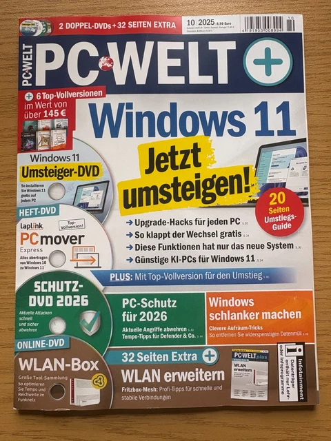 PC-WELT PLUS MIT 2 DVD Heft 10-2025 # aktuelle Ausgabe EUR 3,00 - PicClick DE