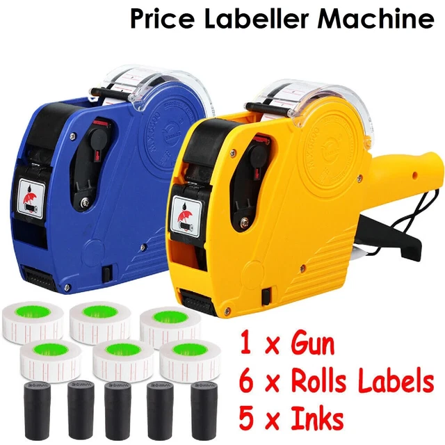 PRICE TAG GUN Labeller Pricing Machine Kit with 6 Rolls Labels and 5 ...