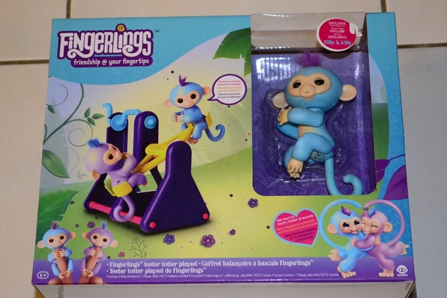 WOWWEE FINGERLINGS PLAYSET Monkey Bar/Swing Playground Milly and Willy ...