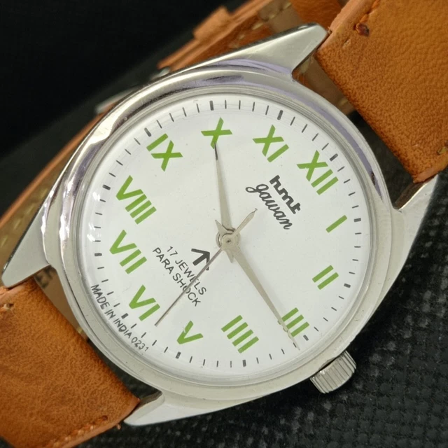 GENUINE VINTAGE HMT JAWAN WINDING INDIAN MENS WHITE WATCH 584a-a307328 ...