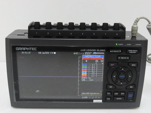 GRAPHTEC GL980 8-CHANNEL TRMS Voltage Temperature Data Logger Used JPN ...