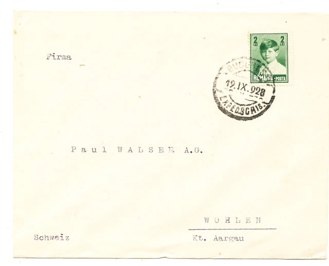 ROMANIA ROMÂNIA # 324 "Bucureşti" Printed Matter To Switzerland (1928 ...