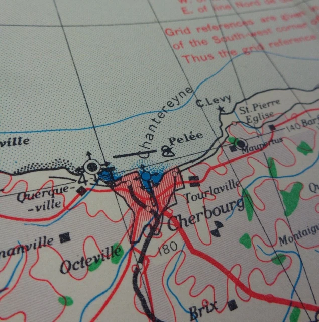 WW2 RAF MAP of NORMANDY - WING COMMANDER (DFC) - OPERATION TONGA ...
